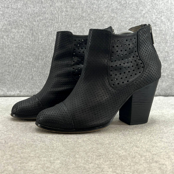 Adam Tucker | Shoes | Adam Tucker Frankee Leather Perforated Ankle Moto ...